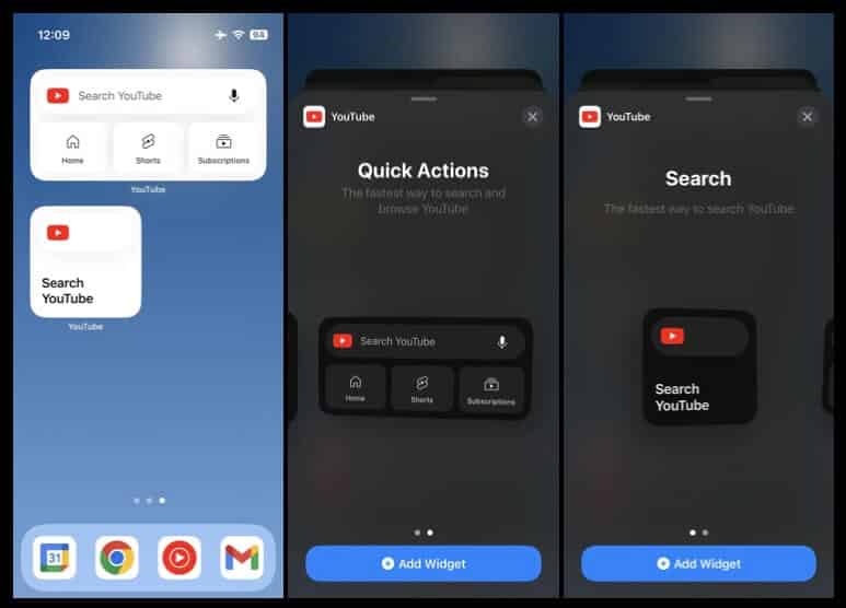 Youtube-App bietet neue Widgets für das iPhone und iPad - Apfelpage