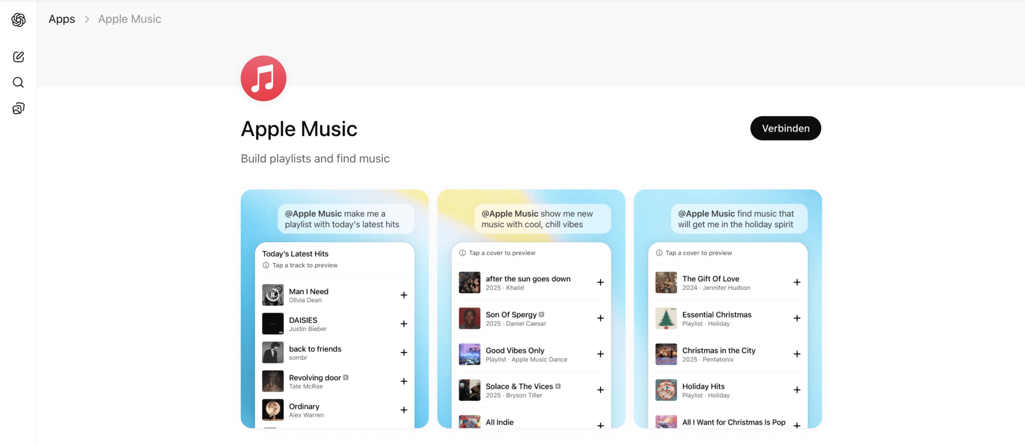 Apple Music-Integration: ChatGPT kann jetzt Songs empfehlen und ...